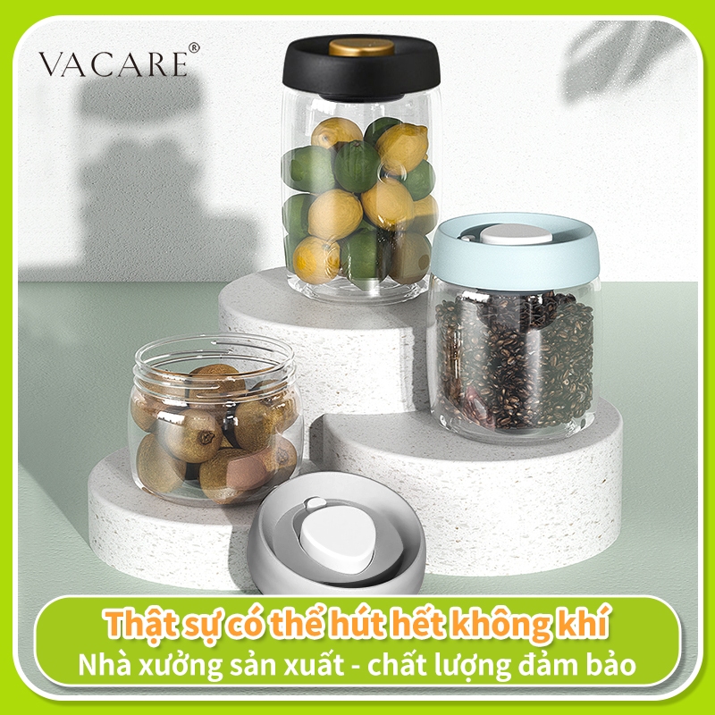 VACARE Hộp đựng thực phẩm Cafe Ngũ Cốc Nhấn chân không Chống côn trùng0 ...
