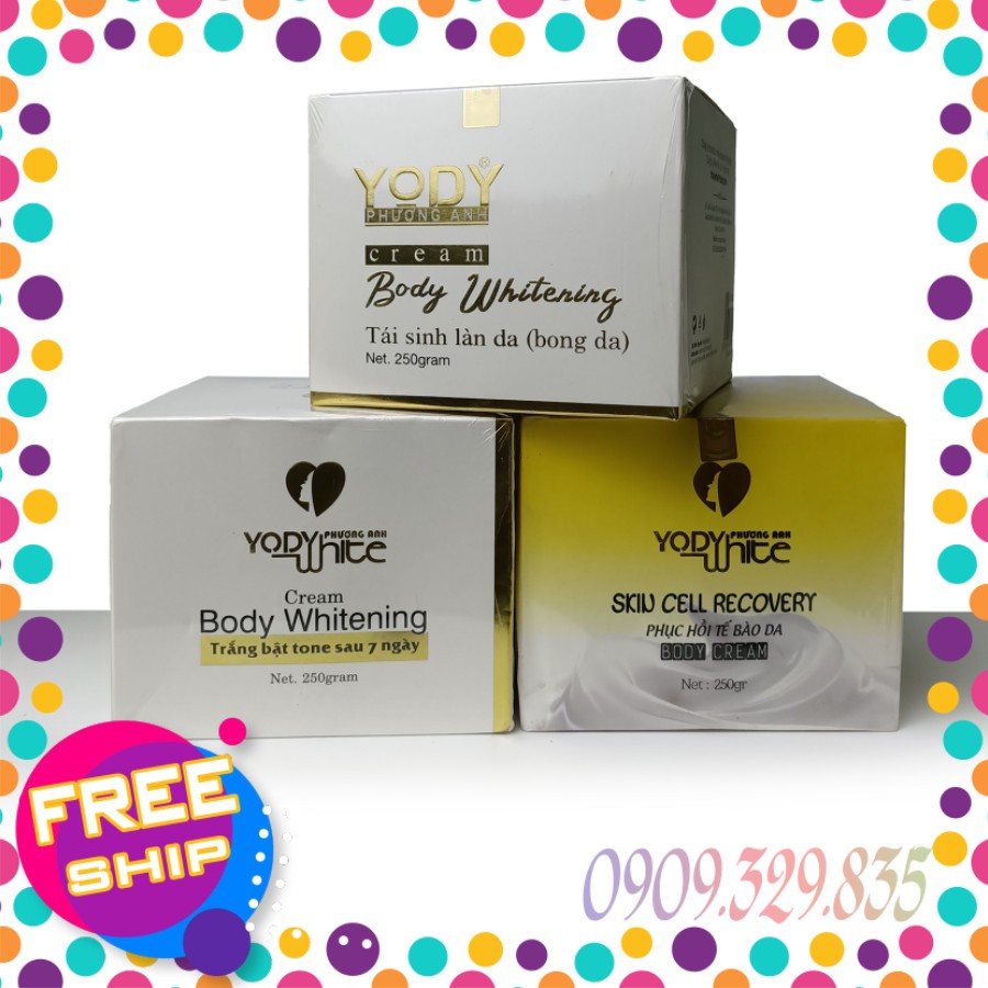 [Hàng chuẩn] Combo 3 hộp Kem Body dưỡng tái tạo da Yody White 250gr ...