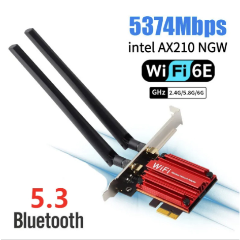 Card wifi 6E Intel AX210 3 băng tần tích hợp Bluetooth 5.3 cho máy tính để bàn, Combo Card wifi ...