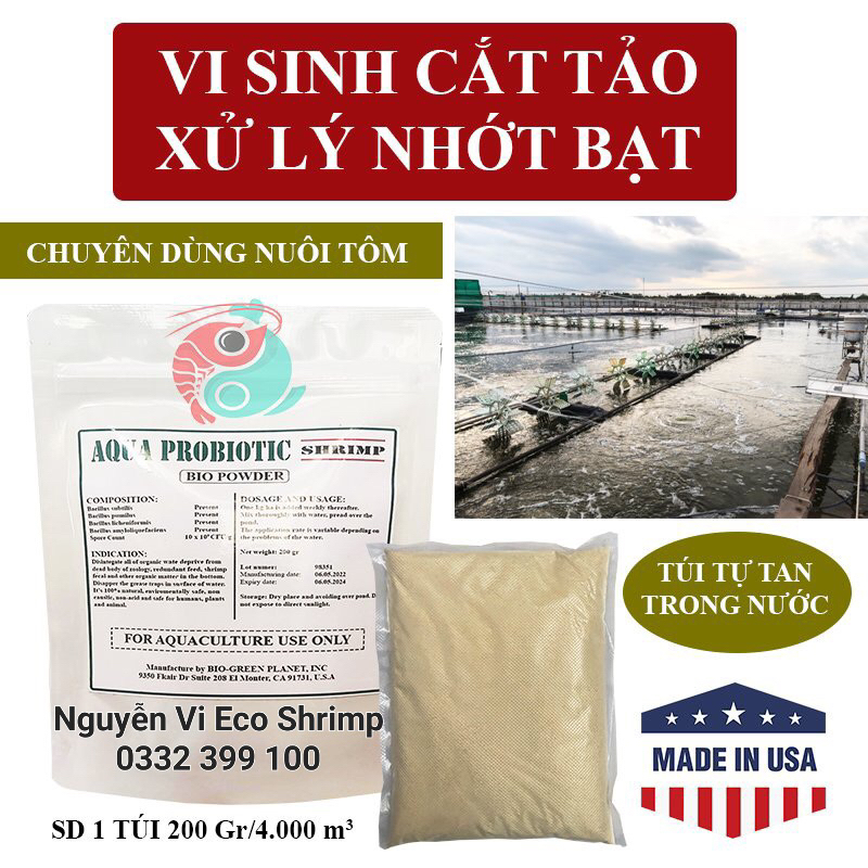 combo 5 gói Men Vi Sinh BIO SHRIMP Xử Lý Nước - Cắt Tảo Độc Giảm Nhớt ...