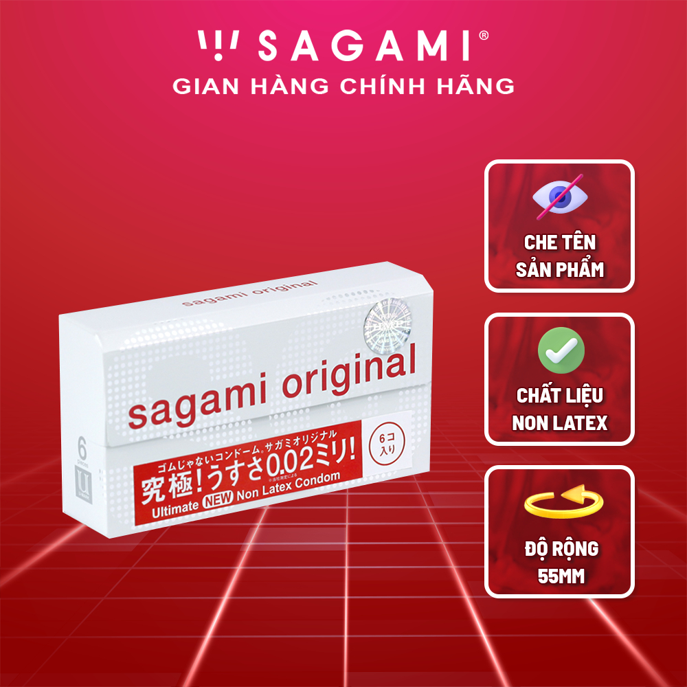 Bao cao su Sagami 002 - siêu mỏng 0.02mm - non latex - hộp 6 chiếc | Shopee Việt Nam