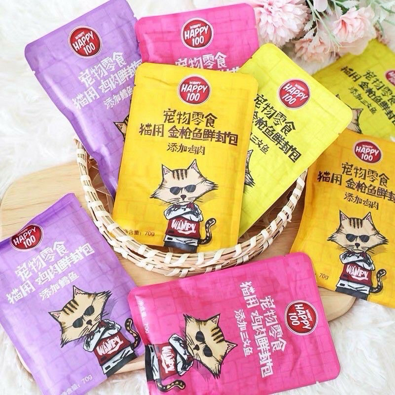 [Combo 12 gói] Pate Wanpy Happy 100 cho mèo gói 70gr | Shopee Việt Nam