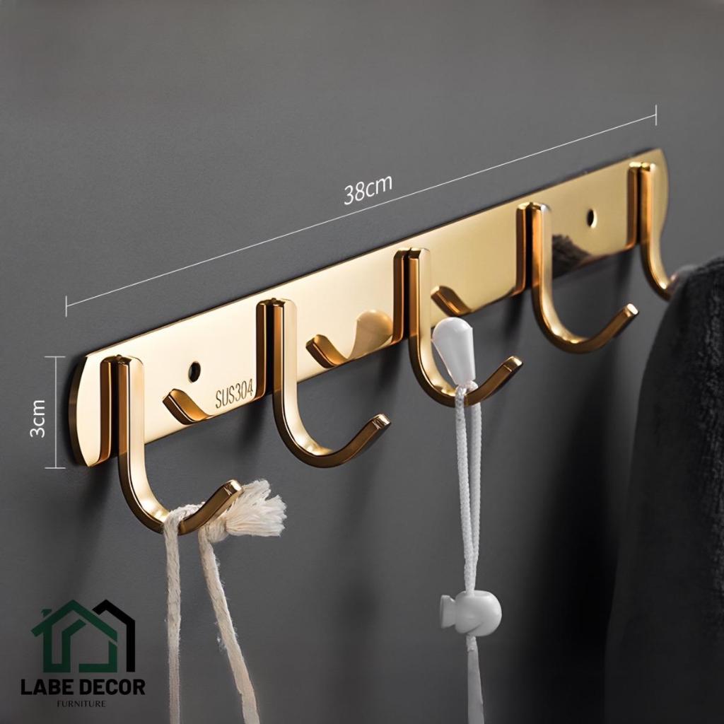 Thanh treo 5 móc inox SUS 304 mạ điện vàng gold | Shopee Việt Nam