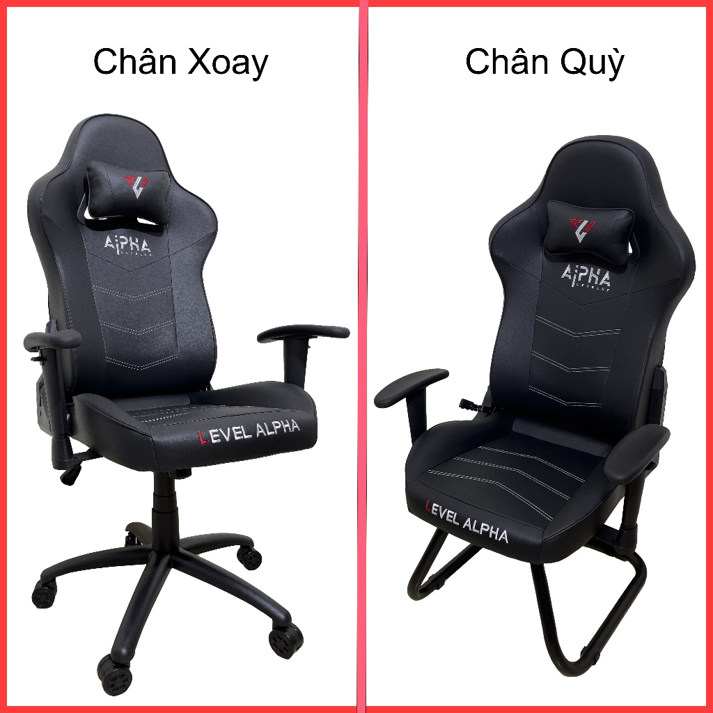 Ghế gaming Level Alpha - Ghế chân xoay - Chân quỳ - Mút đúc cao cấp - Ngả 180 độ | Shopee Việt Nam