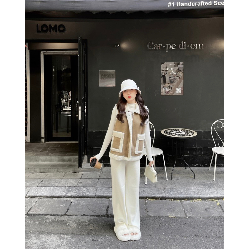 Áo Gile Da Lộn Lông Cừu Hàn Quốc Hình ảnh Tự Chụp By Erica Shopee