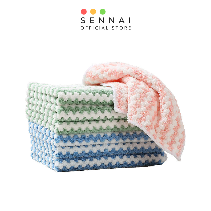 Khăn Lau Bếp 2 Mặt Đa Năng May Viền, Thấm Hút Tốt SenNai 25cm x 25cm | Shopee Việt Nam