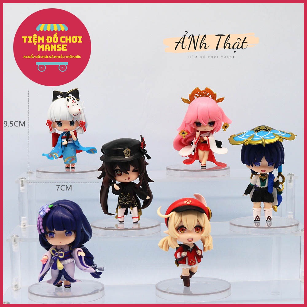 Set 6 Mô Hình Nhân Vật Game Genshin Impact Raiden Shogun Yae Miko Yanfei Hu Tao Klee Kamisato ...