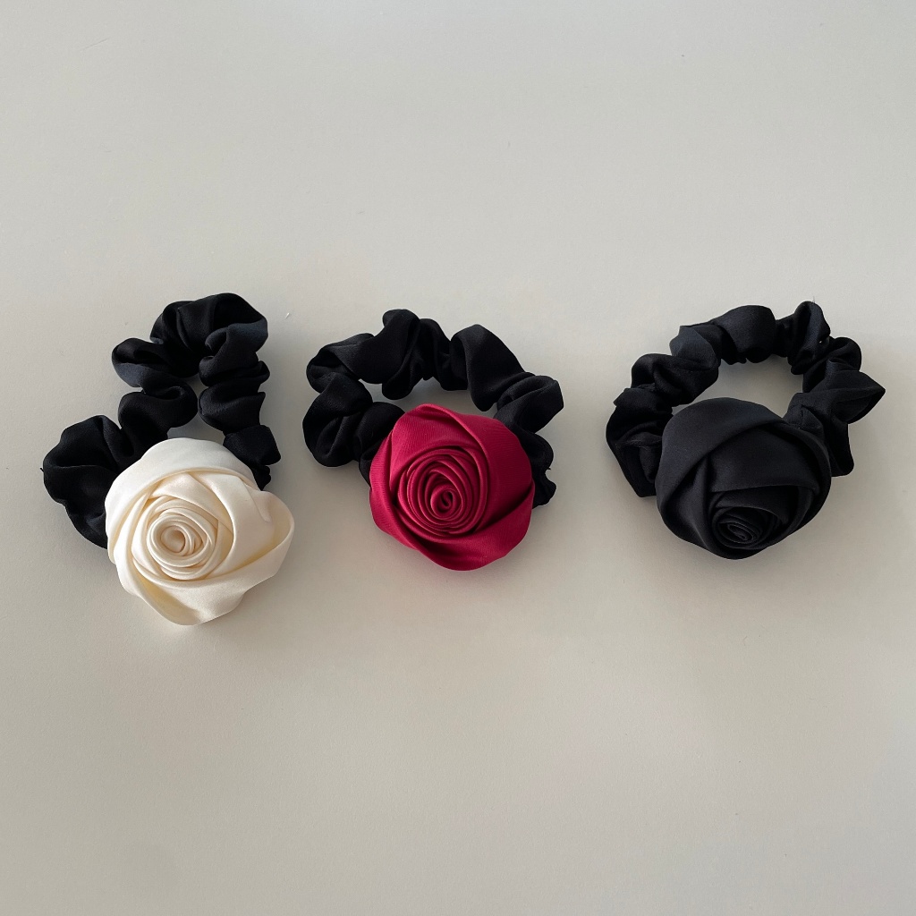 Cột tóc vải hoa hồng sang trọng Modleaf Rose queen tie Hàn Quốc ...