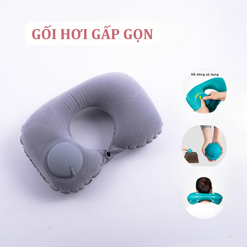 Gối hơi gấp gọn văn phòng, du lịch dã ngoại Gối chữ U tự bơm hơi Gối ...