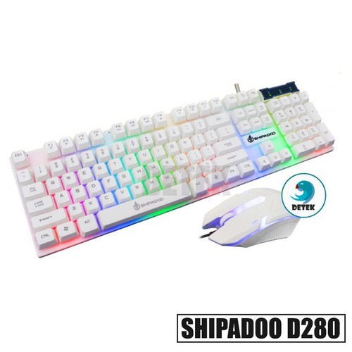 Bộ bàn phím và chuột giả cơ SHIPADOO Master D280 có đèn LED 7 màu ...