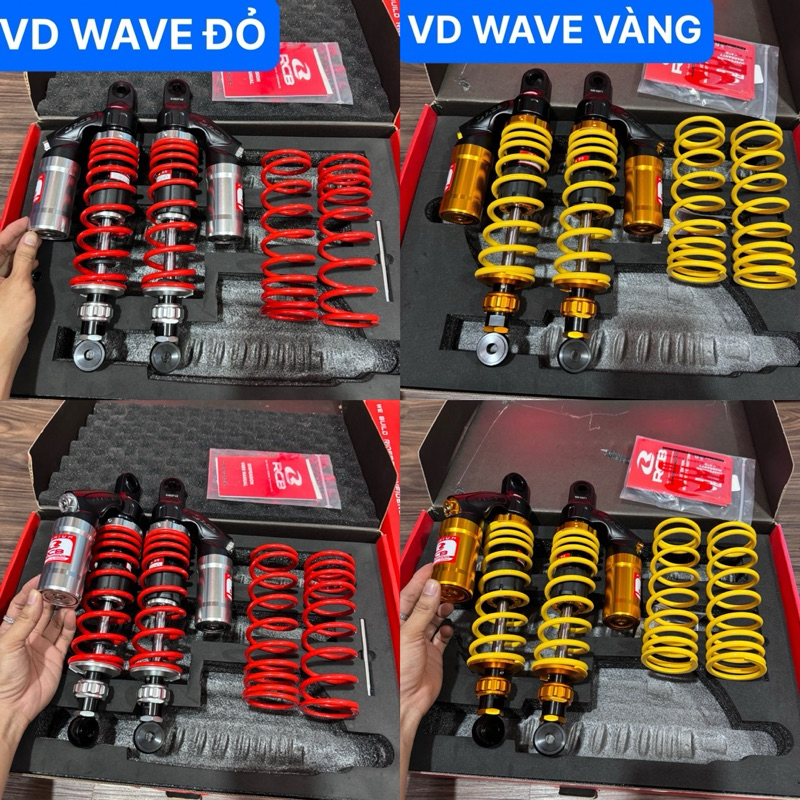 Phuộc RCB VD Wave, Dream, Future lò xo đỏ, vàng ( 2 tăng chỉnh ...