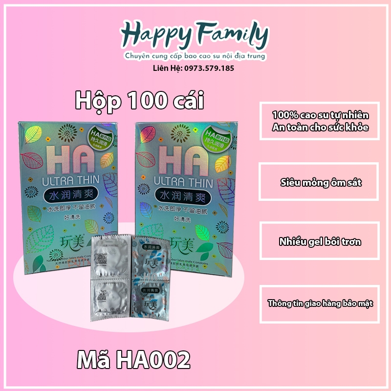 100 chiếc bao cao su nội địa trung cao cấp HA Ultra Thin | Shopee Việt Nam