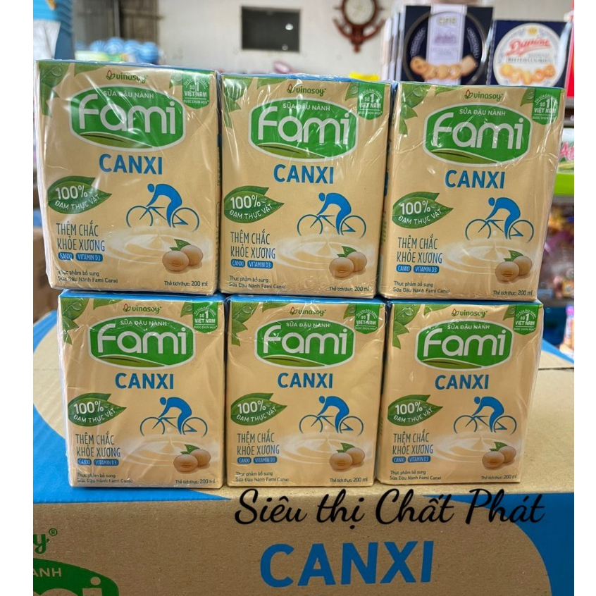 Lốc Sữa Fami Canxi, Fami Nguyên Chất Hộp 200ML, Dây 6 Hộp | Shopee Việt Nam