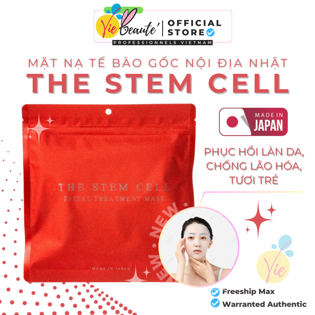 Mặt Nạ Tế Bào Gốc THE STEM CELL FACE MASK Nhật Bản - Nuôi dưỡng làn da căng mịn và tươi trẻ [30 ...