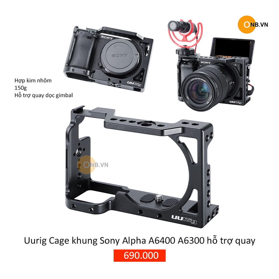 Uurig Cage Sony Alpha A6400 A6300 A6000 - Khung bảo vệ máy | Shopee ...