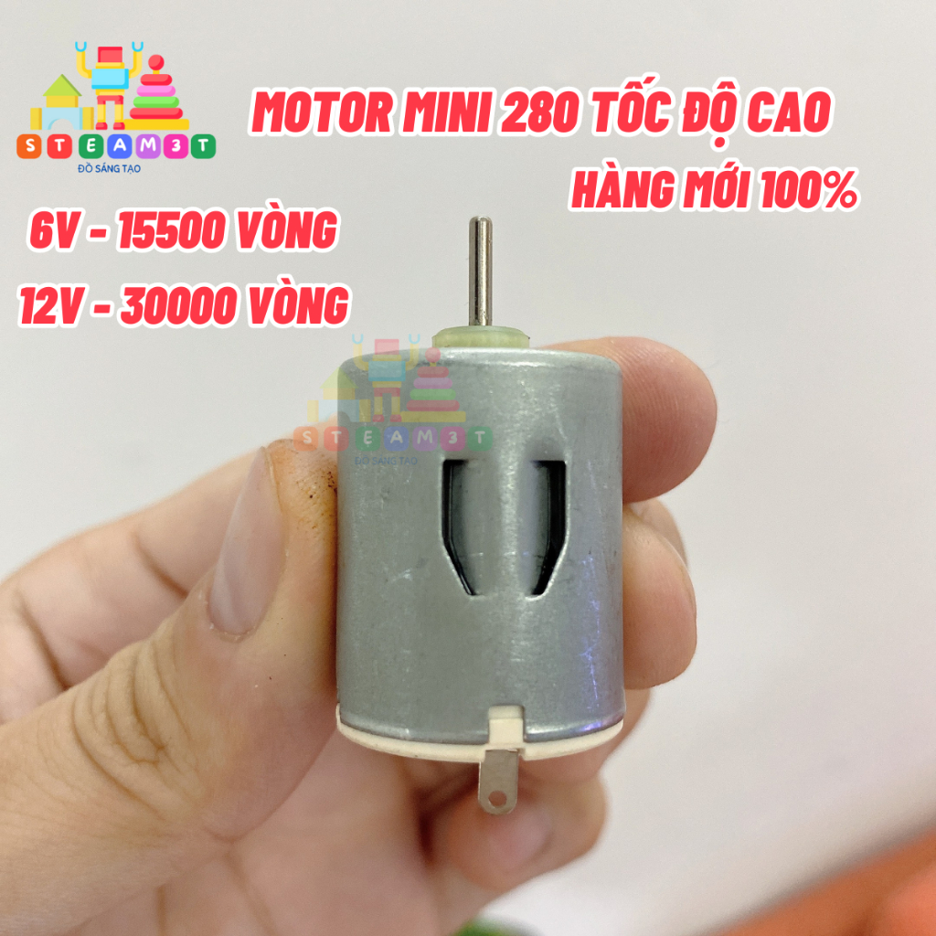 Motor mini 280 tốc độ cao 12V mới 100% cho ô tô mô hình, máy sấy tóc ...