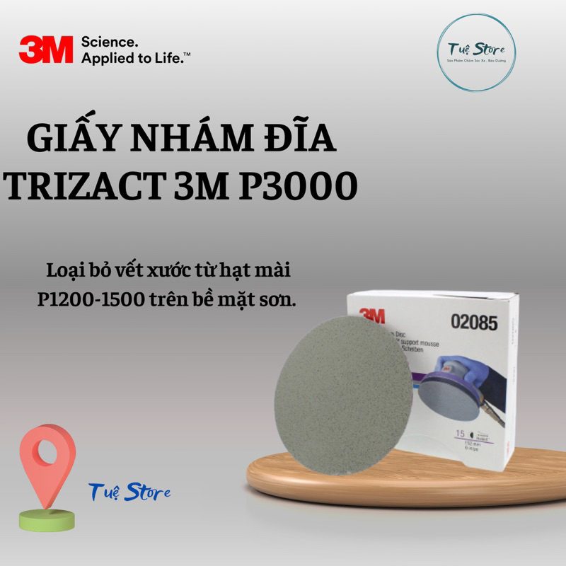 Giấy nhám đĩa đánh bóng siêu mịn 3M Trizact Foam Disc P3000 (15 tờ ...