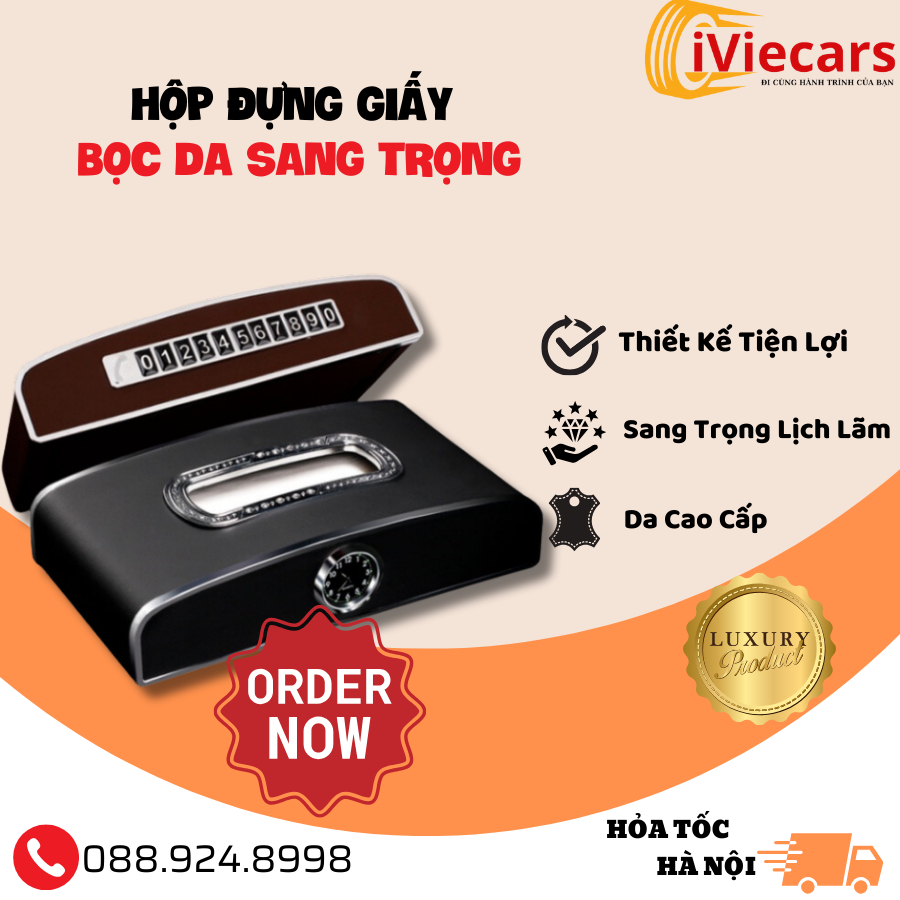 Hộp Đựng Giấy Ăn Cao Cấp Trên Xe ô tô 3 in 1 Phụ Kiện Trang Trí Tablo ...