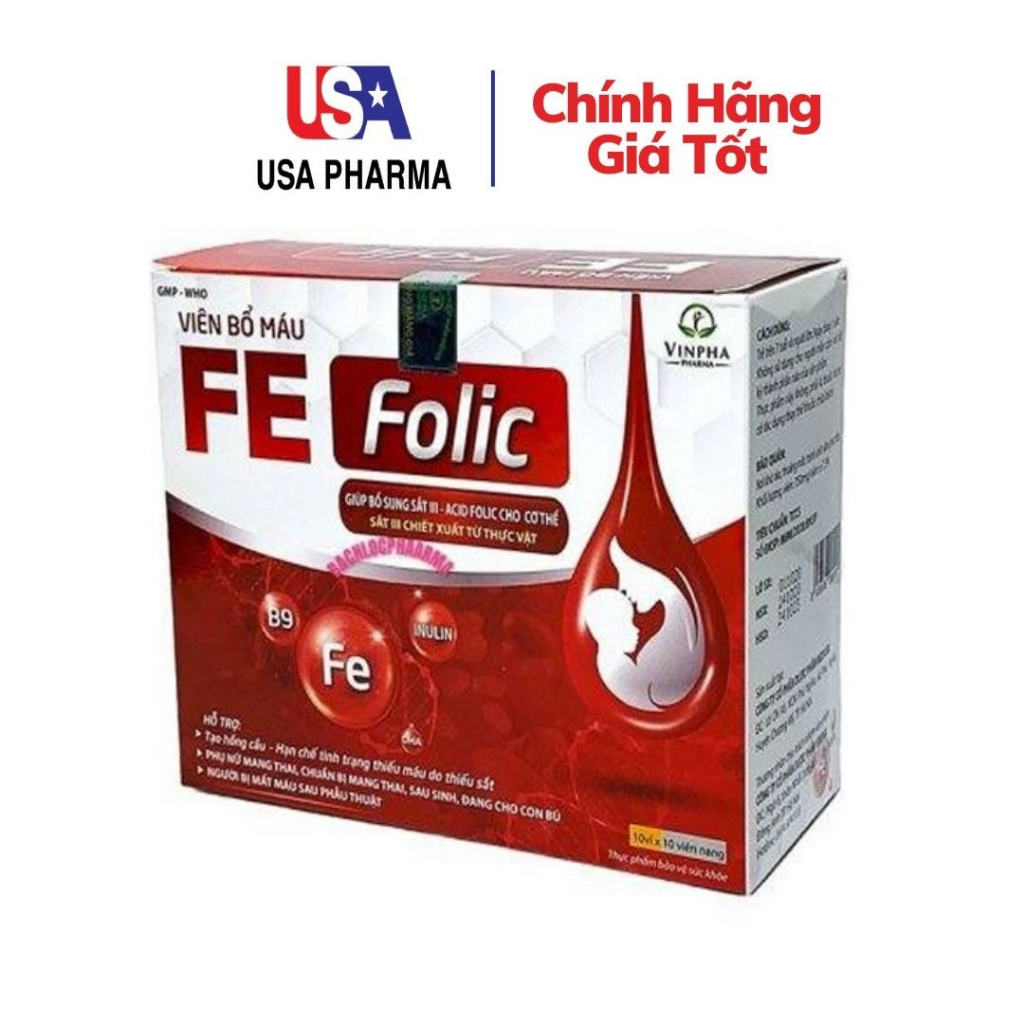 Viên bổ máu FE FOLIC - Giúp bổ sung sắt III, acid folic cho cơ thể ...