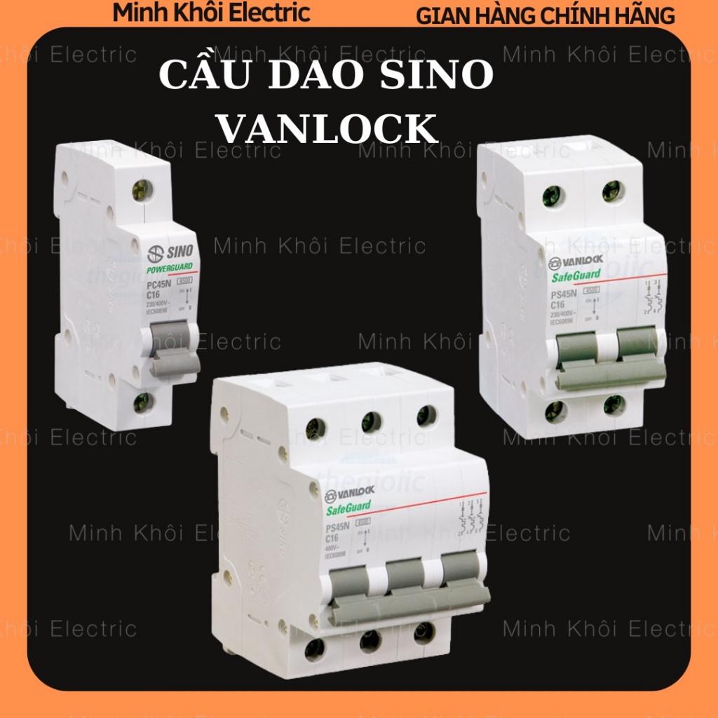 Aptomat Sino Vanlock, cầu dao Sino PS45N các loại, aptomat tép Vanlock,cầu dao tự động Sino ...