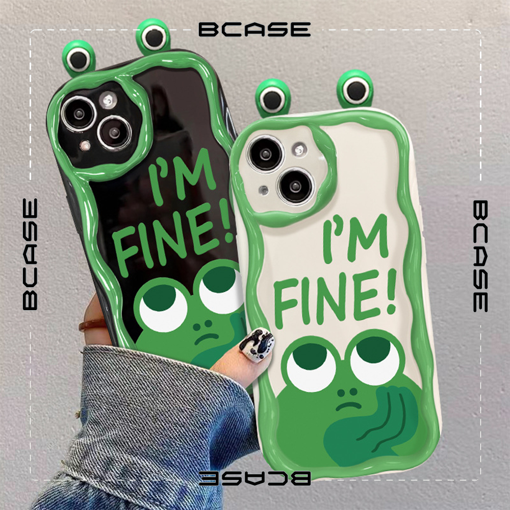 Ốp lưng iphone Viền Nổi Cạnh Sóng gắn tai Ếch xanh I'm fine cho 6s ...