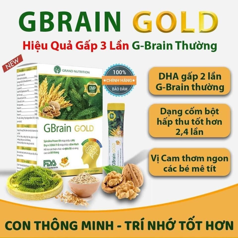 [GBRAIN GOLD] Cốm trí não gbrain gold hộp 30gói(G Brain G-Brain chính ...