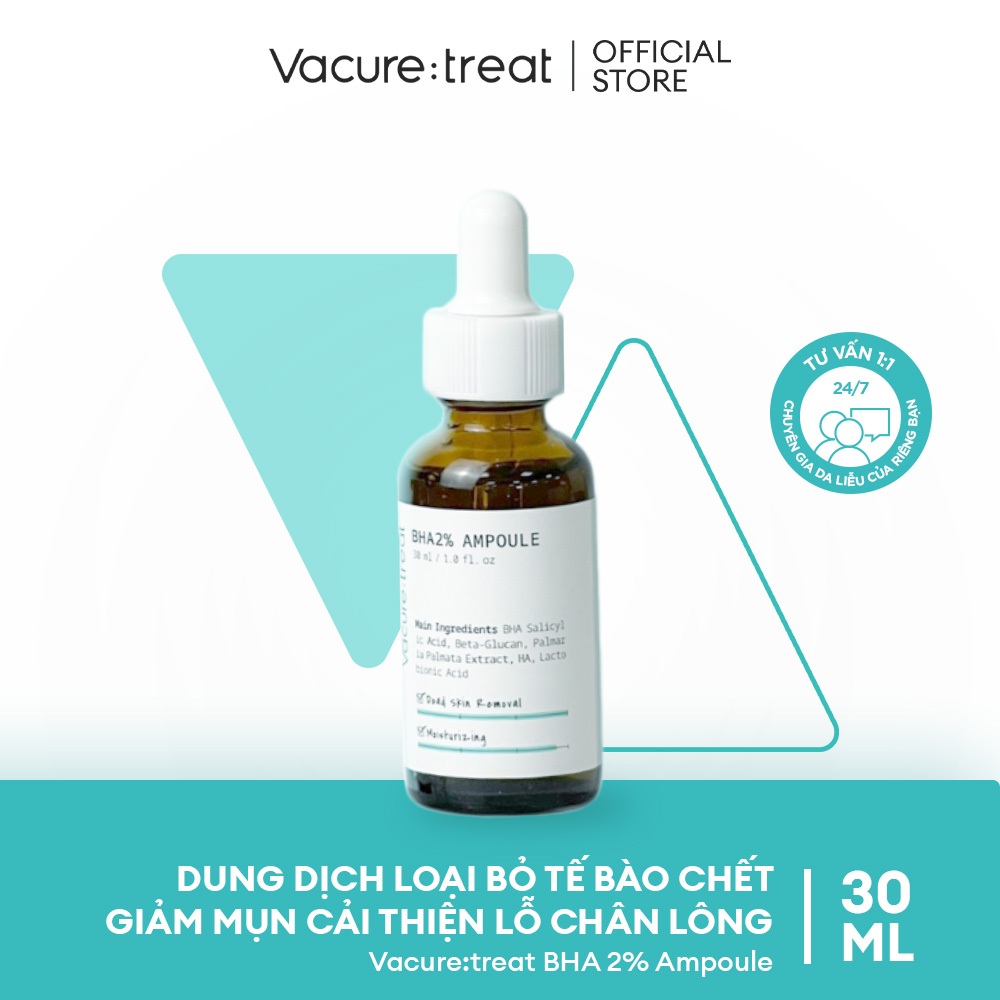 Dung dịch loại bỏ tế bào chết Vacure:treat BHA 2% Ampoule giảm mụn cải ...
