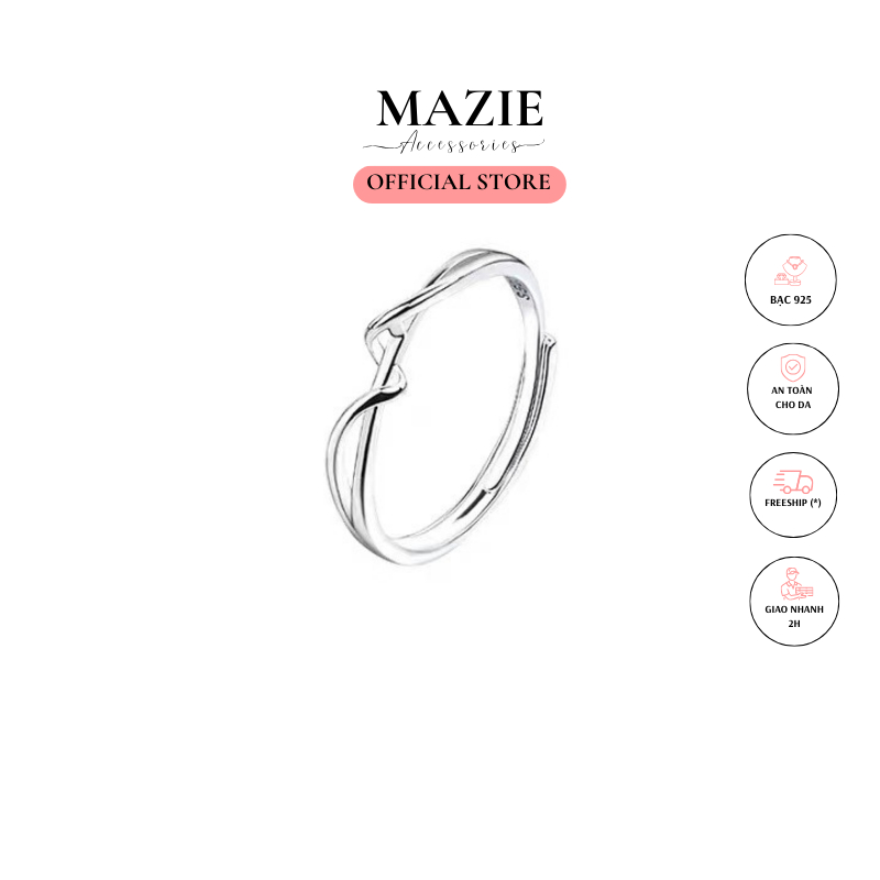 [FREESIZE] Nhẫn nữ BẠC 925 không gỉ tai mèo nhẫn điều chỉnh size kích cỡ Mazie Accessories MR009 ...