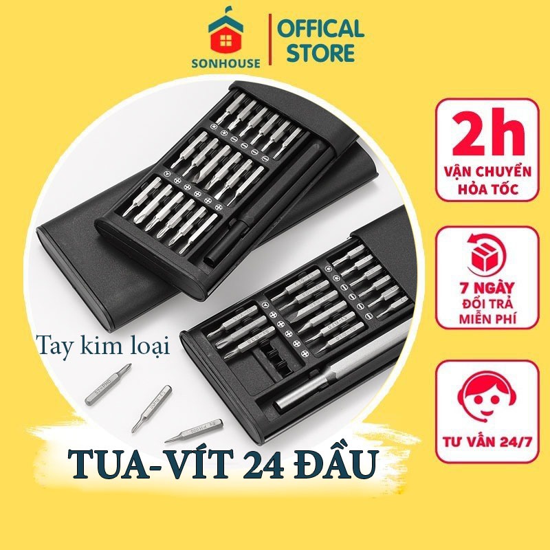 Bộ Tua Vít Đa Năng, Bộ Tô Vít Mini 24 Đầu Thân Kim Loại Sửa Điện Thoại ...