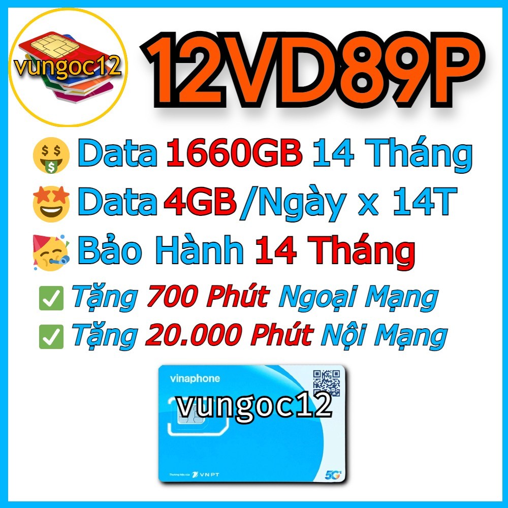 SIM 4G VINAPHONE BIG50Y D89Y VD89P D159V TẶNG 180GB/THÁNG+200P NGOẠI ...
