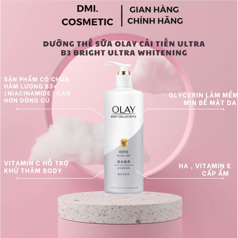 [SẴN/Chuẩn TMALL] Dưỡng thể OLAY B3+ Niacinamide Body Cellscience Super Bright Whitening / HÀNG ...