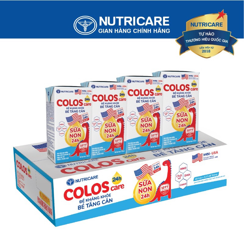 Thùng sữa bột pha sẵn Nutricare Colos Care 24h tăng cường hệ miễn dịch ...