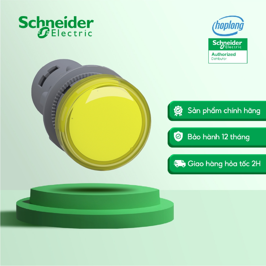 Đèn báo XA2EVM8LC Schneider - 220-240VAC - Vàng - Phi 22 - panel tròn ...