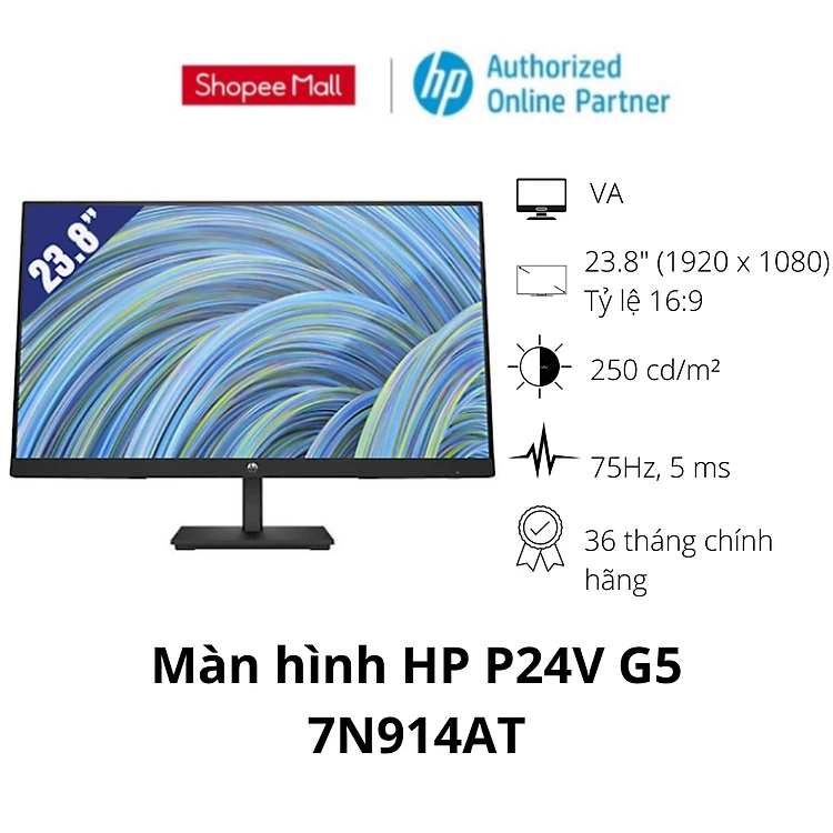 Màn hình vi tính HP P24v 23.8 inch G5 FHD Monitor, 3Y WTY_7N914AT ...