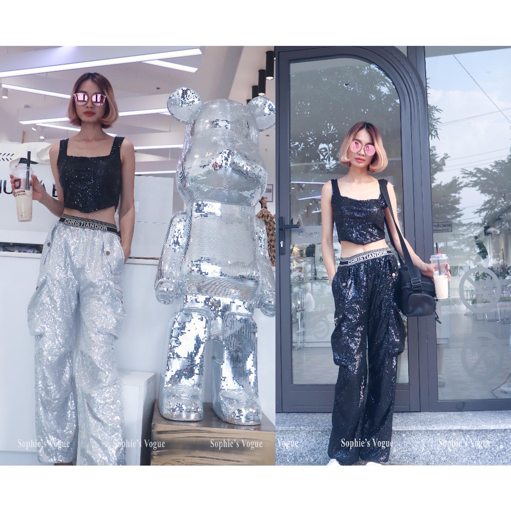 Tách lẻ - SET bộ Quần Áo bling kim sa Sequin nữ cá tính hotgirl hiphop ...