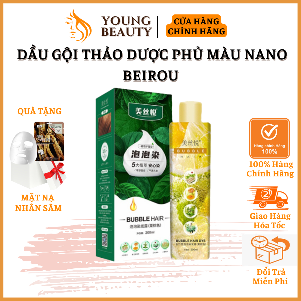 Dầu gội thảo dược phủ bạc nano BEIROU - Phủ bạc nhanh chóng, Đẩy lùi ...