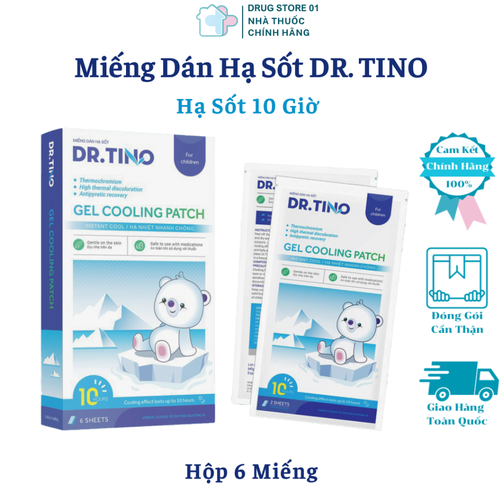 Miếng dán hạ sốt DR. TINO For Children hộp 3 gói x 2 miếng | Shopee ...
