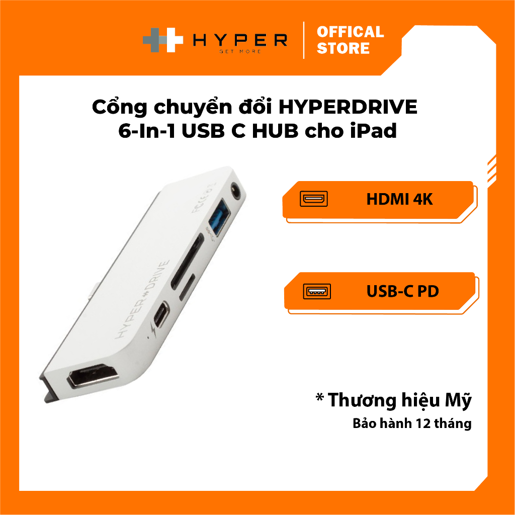 Cổng chuyển hub HyperDrive cho iPad Pro 2018/2019/2020 | Shopee Việt Nam