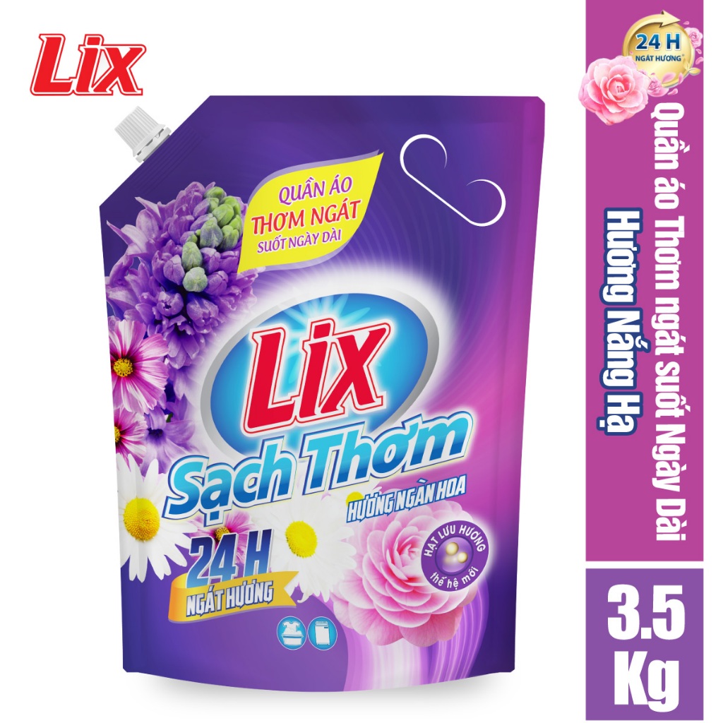 Túi nước giặt LIX Sạch Thơm hương ngàn hoa 3.5kg N7403 | Shopee Việt Nam