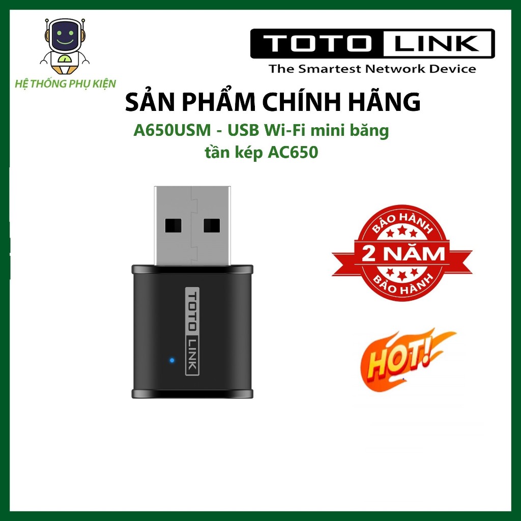 Usb wifi 5ghz và 2,5ghz băng tần kép AC650 TOTOLINK A650USM | Shopee Việt Nam