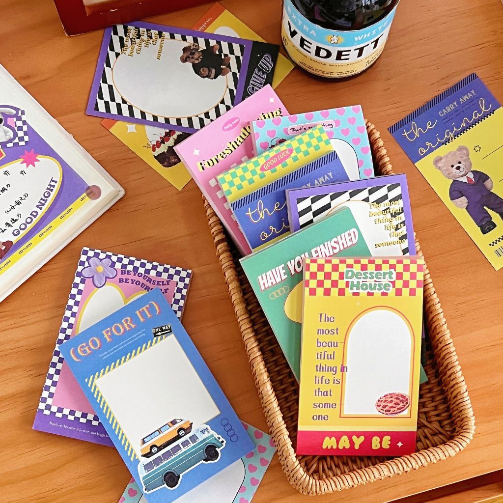 MEOWU Set 2 Giấy Note Ghi Chú Nhiều Hình Màu Tím Dễ Thương Phong Cách ...