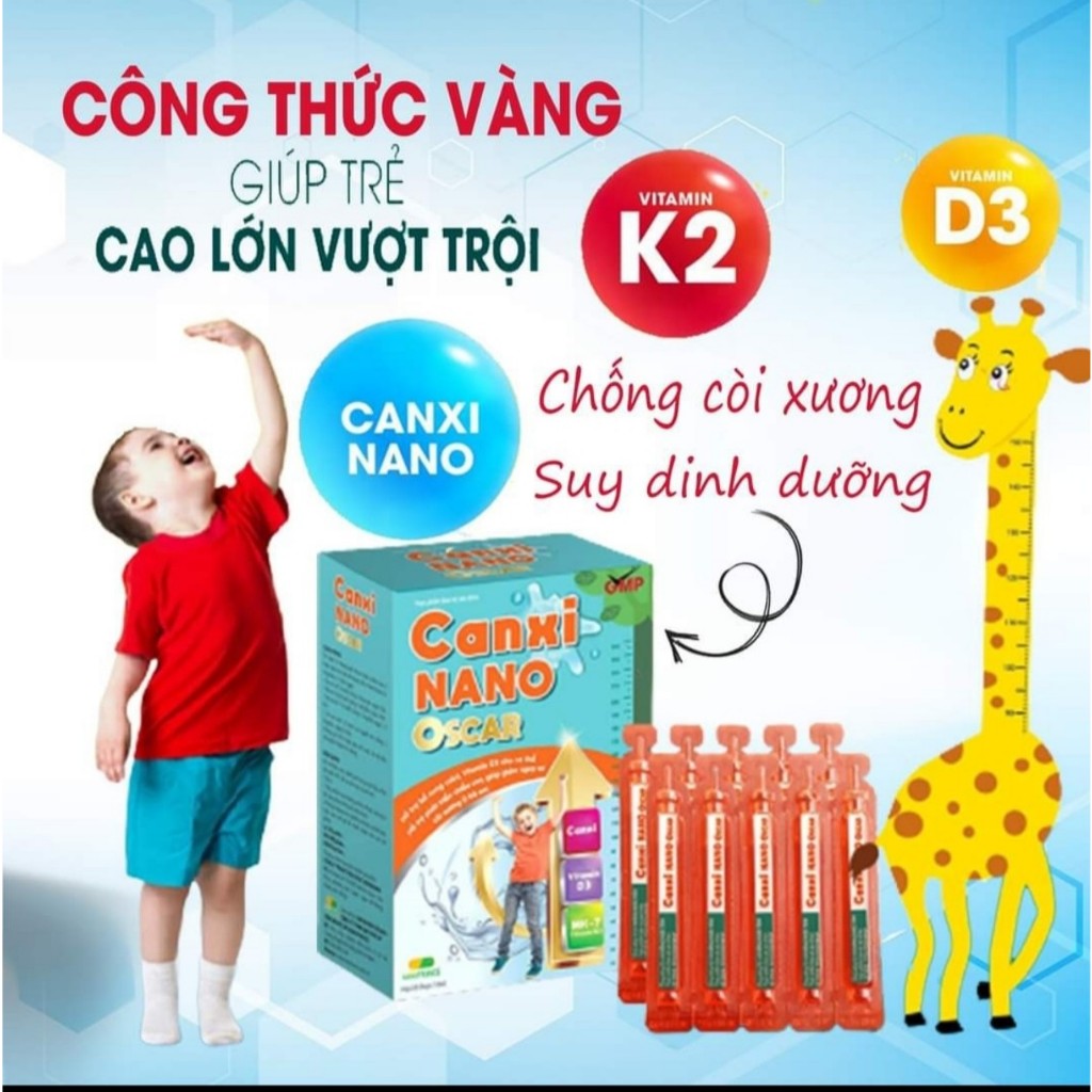 CANXI NANO OSCAR DƯỢC VẠN TAM hộp 20 ốngx10ml giúp Bổ sung canxi, vitamin D3 cho cơ thể, hỗ trợ ...