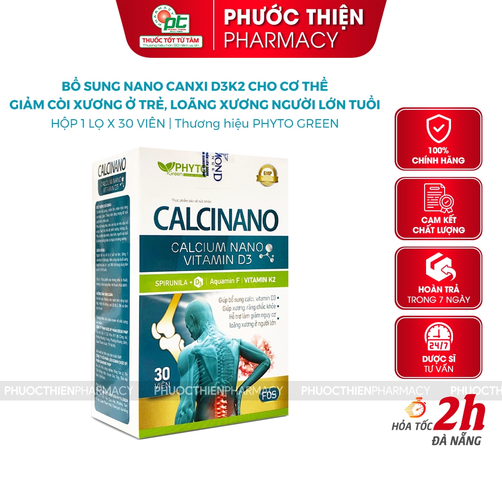 Viên uống canxi hữu cơ canxinano CALCINANO d3k2 mk7 canxi aquamin F lọ 30 viên | Shopee Việt Nam
