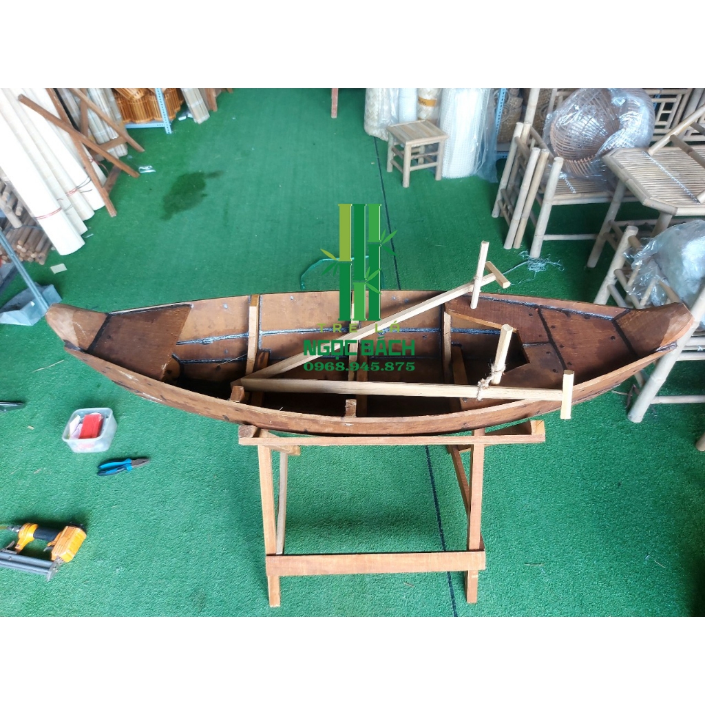 Thuyền gỗ trang trí - decor - đựng trái cây hải sản 1m5 | Shopee Việt Nam