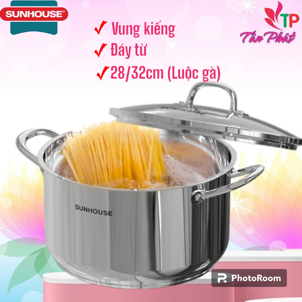 NỒI LUỘC GÀ 3 ĐÁY SUNHOUSE 26/28/30/32 cm CÓ HÌNH THẬT (SHG301-26 - SHg301-32) | Shopee Việt Nam