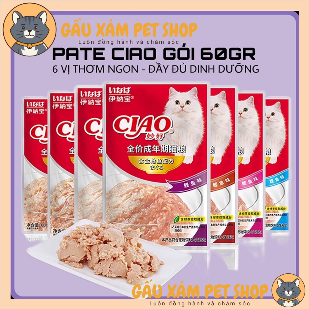 Pate Ciao 60g cho mèo, Thức ăn dinh dưỡng cho thú cưng | Shopee Việt Nam