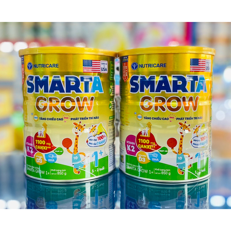 [Combo 2 Lon] Sữa Bột Smarta Grow 1+, 2+ Phát triển chiều cao Não Bộ ...