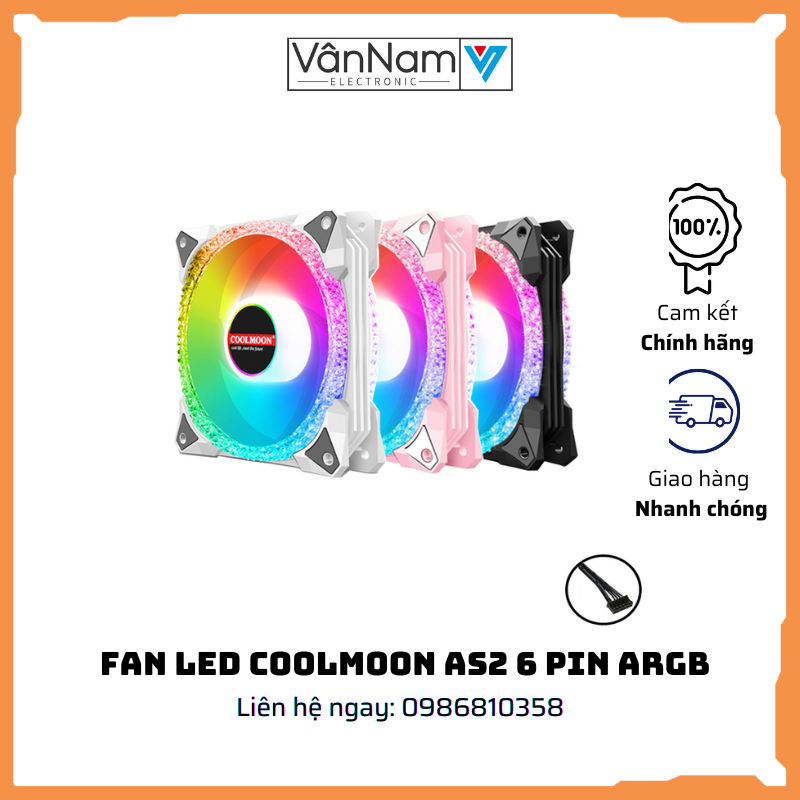 Fan Led Coolmoon ARGB 6 Pin Kèm HUB điều khiển - Bảo hành 6 tháng ...