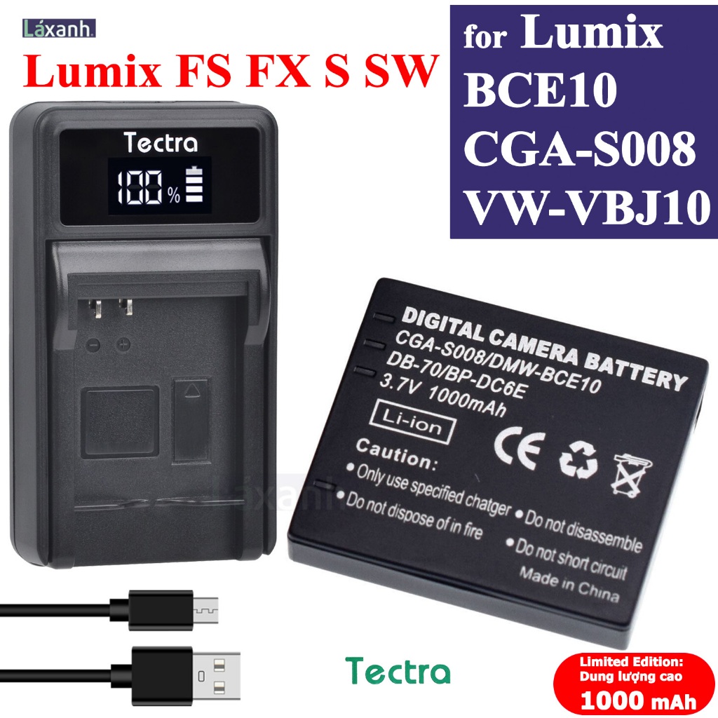 Pana Lumix BCE10 CGA-S008 VW-VBJ10 | Pin và Sạc máy ảnh Lumix FS3 FS5 ...