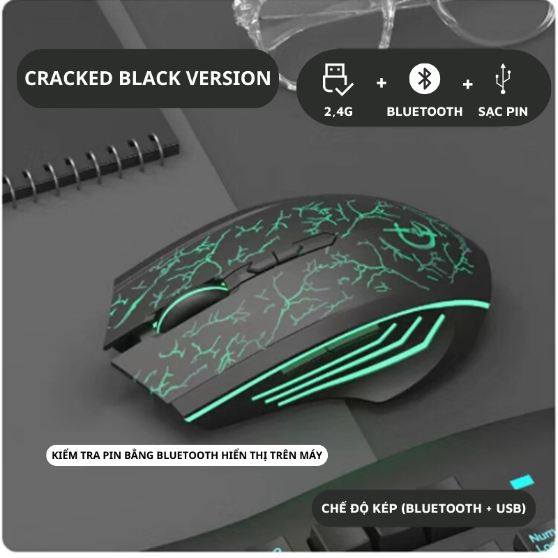 Chuột máy tính gaming CYBEREX G300 không dây wireless bluetooth 2 chế ...